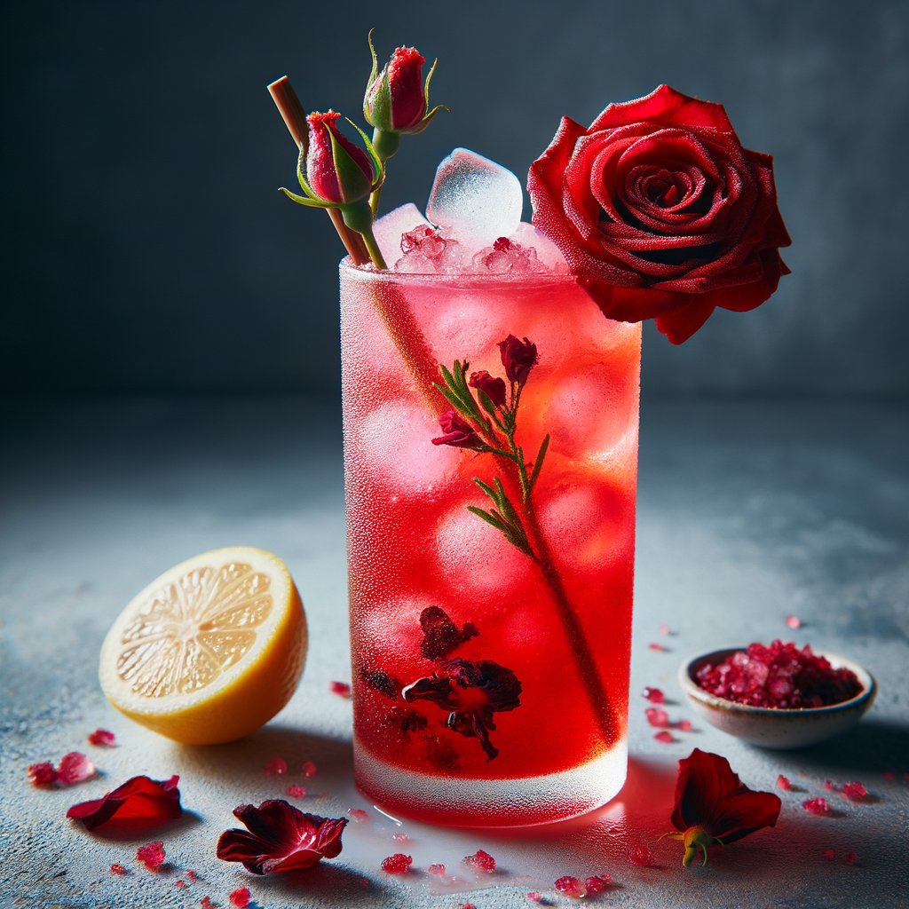 Rose Lemon Hibiscus Cooler Mocktail (Rezept)