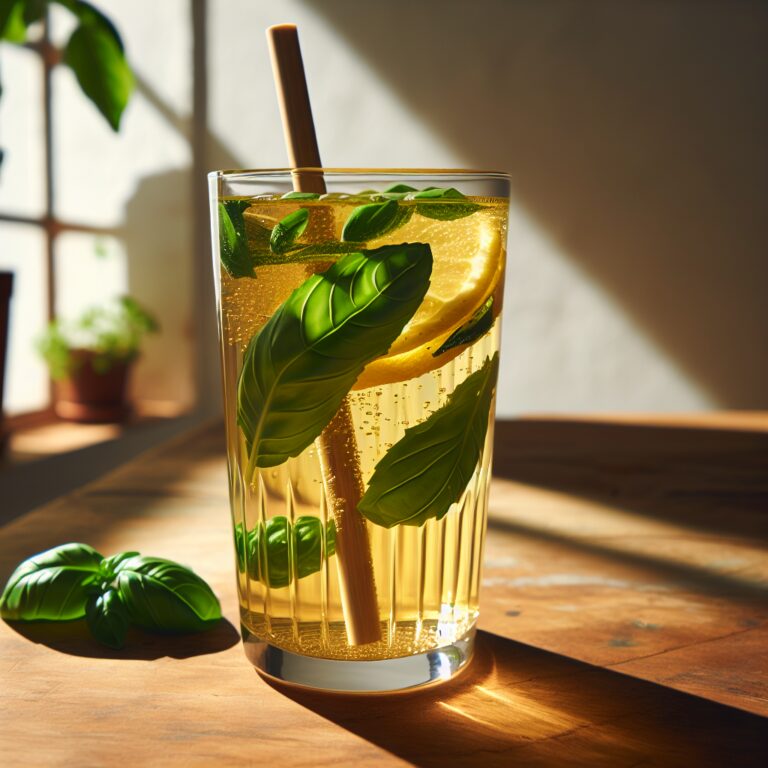 Lemon Basil Cooler Mocktail (Rezept)
