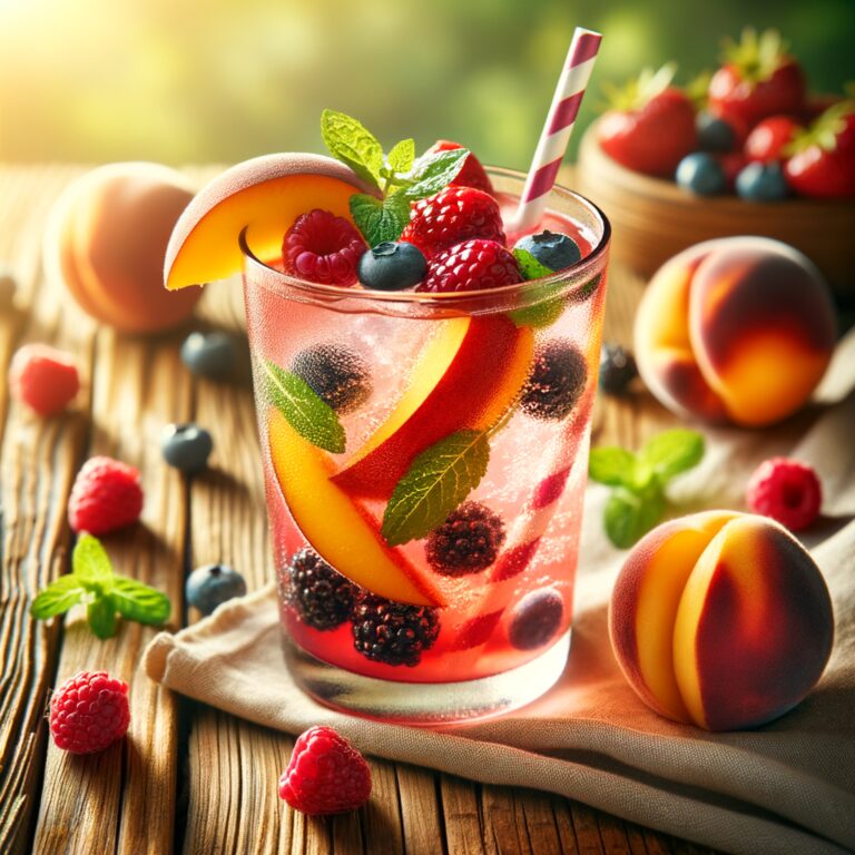 Berry Peach Refresher Mocktail (Rezept)