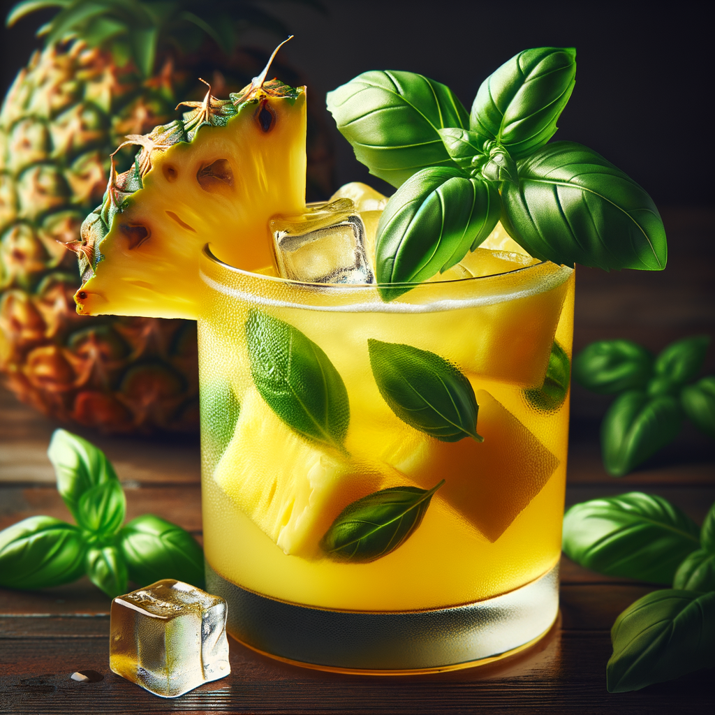 Pineapple Basil Punch Mocktail (Rezept)