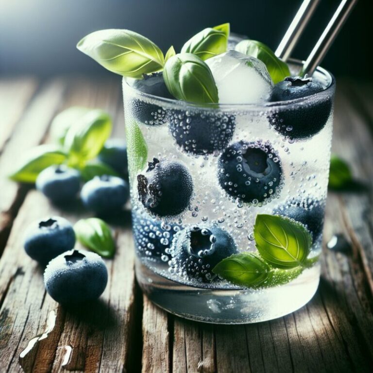 Blueberry Basil Fizz Mocktail (Rezept)