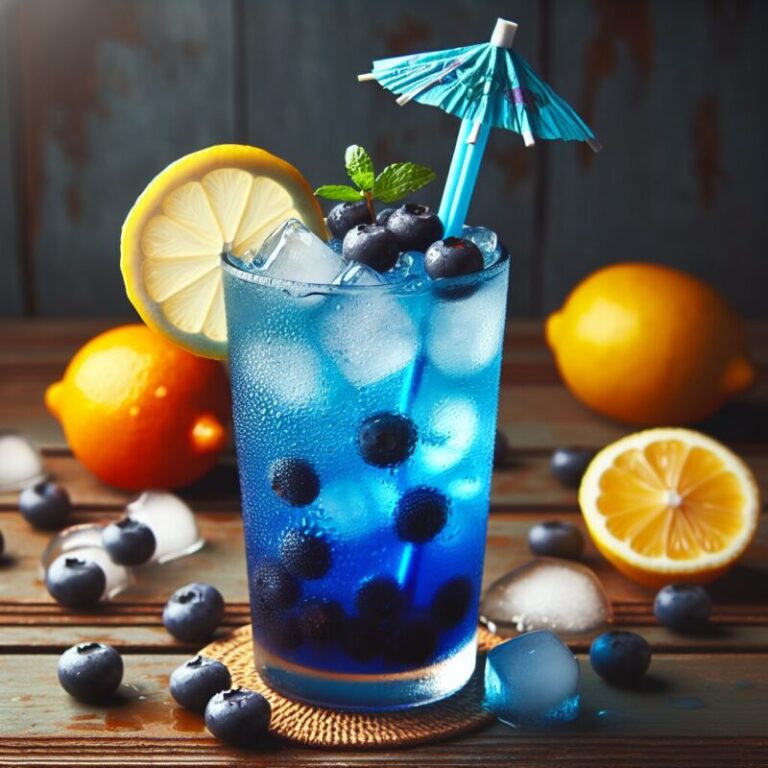 Blueberry Basil Fizz Mocktail (Rezept)