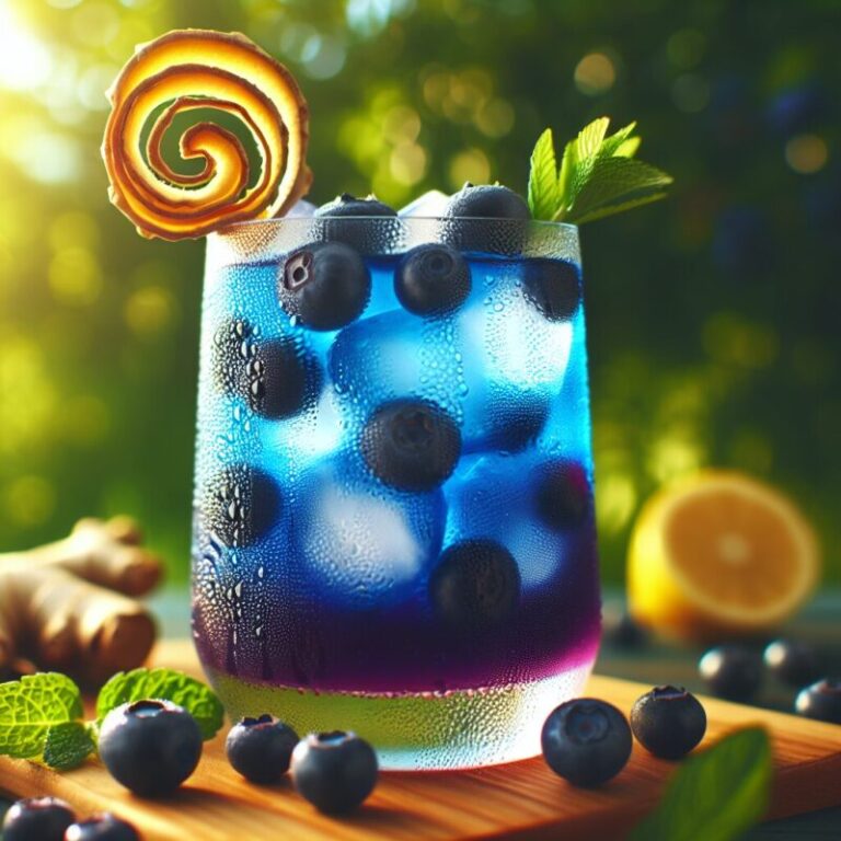 Blueberry Rosewater Refresher Mocktail (Rezept)