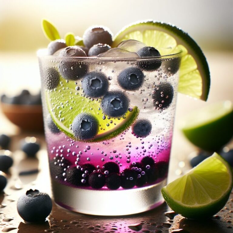 Blueberry Basil Fizz Mocktail (Rezept)