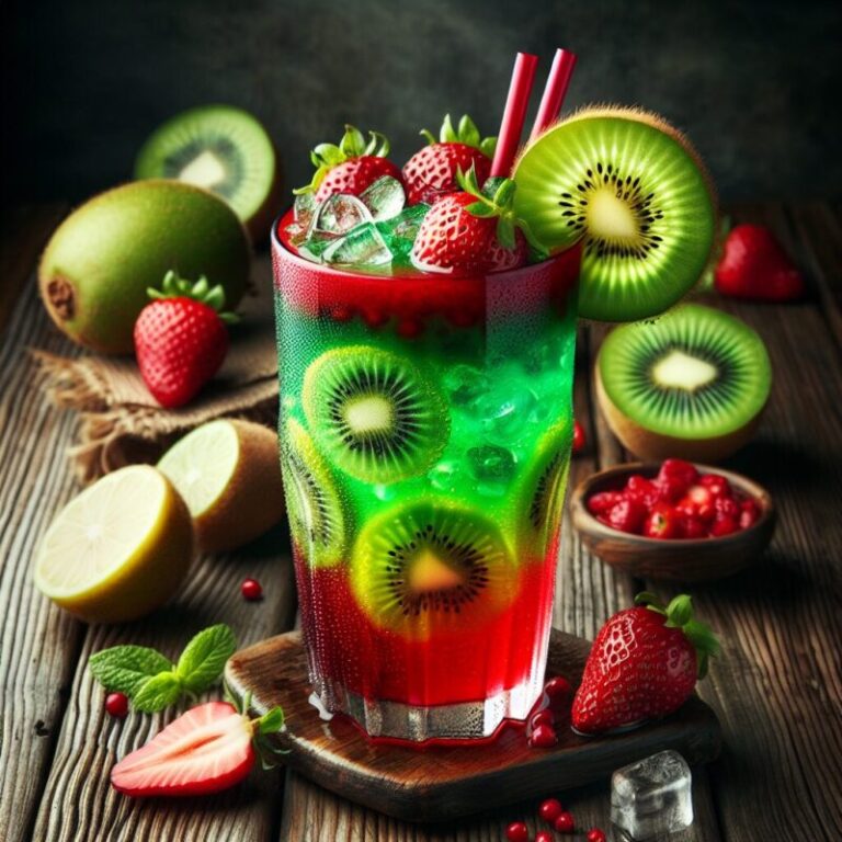 Kiwi Strawberry Delight Mocktail (Rezept)
