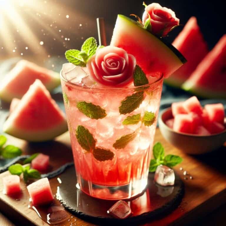 Watermelon Rose Sparkle Mocktail (Rezept)