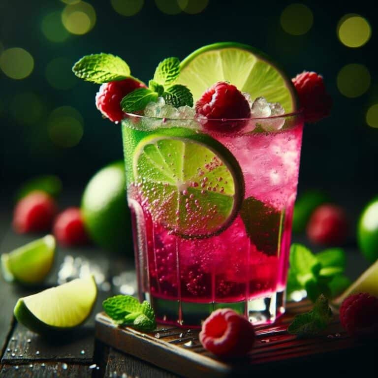 Raspberry Lime Spritz Mocktail (Rezept)