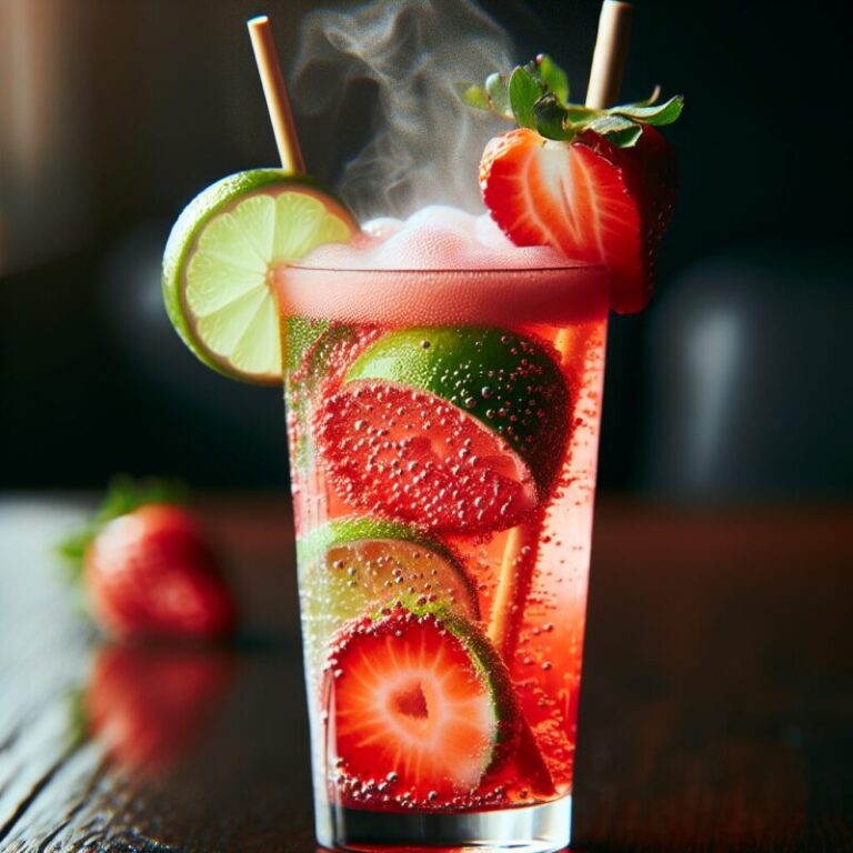 Strawberry Ginger Sparkler Mocktail (Rezept)