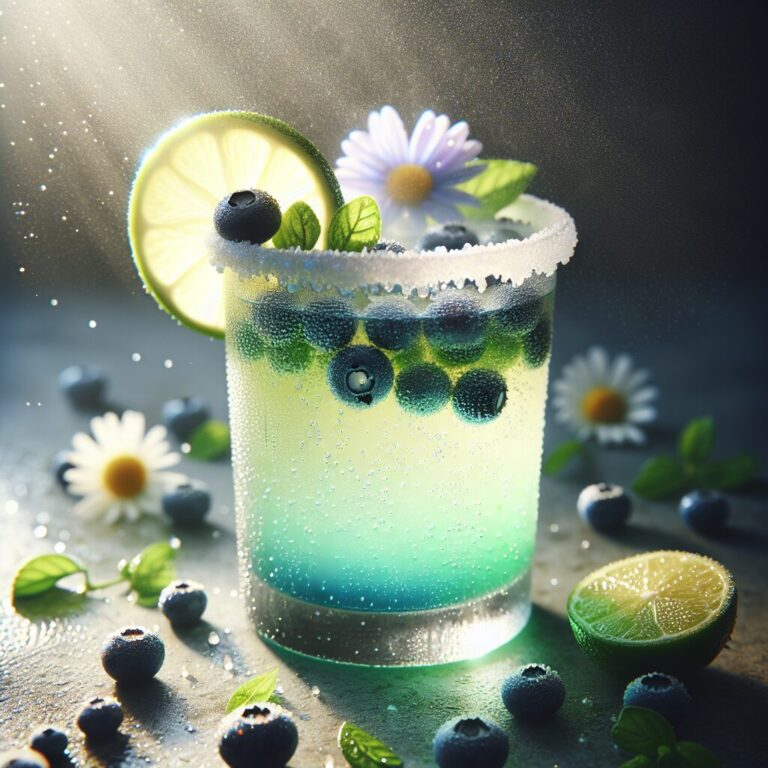 Blueberry Peach Fizz Mocktail (Rezept)