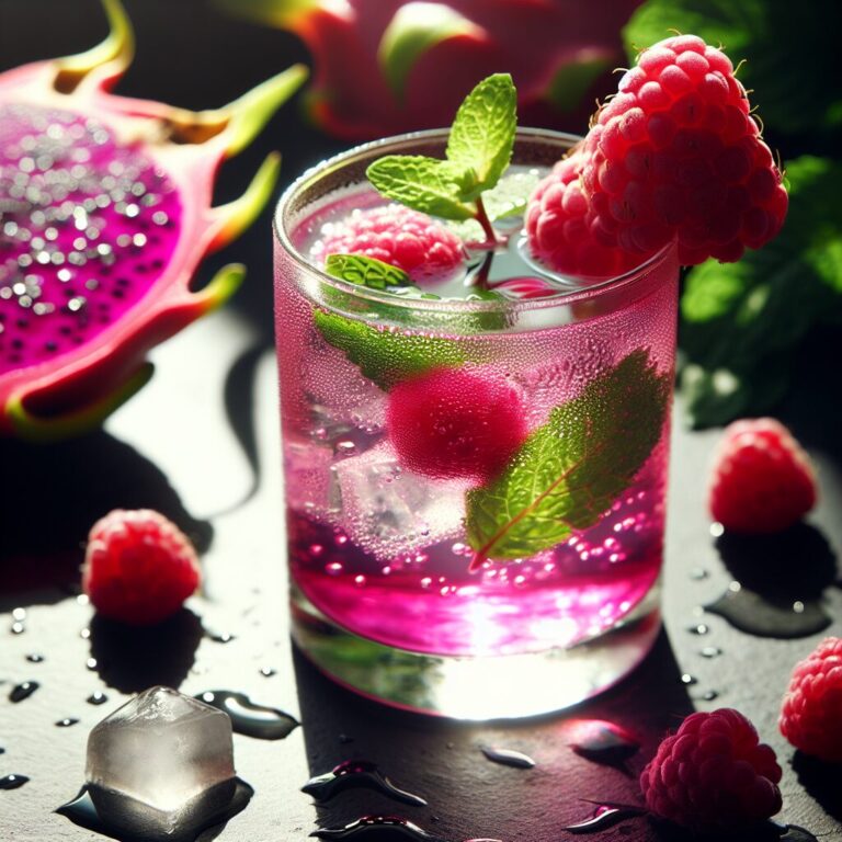 Dragonfruit Ginger Fizz Mocktail (Rezept)