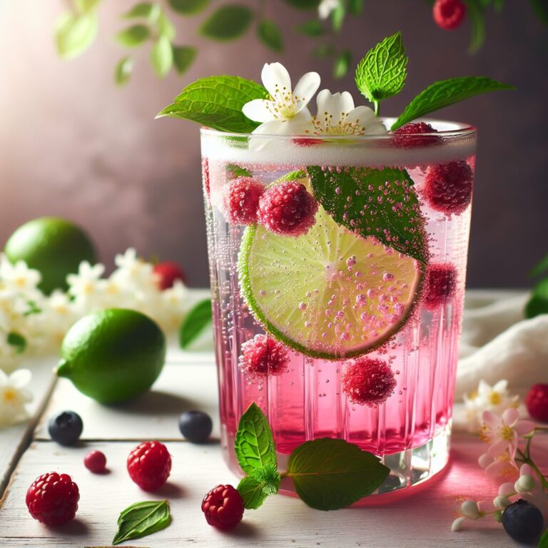 Blueberry Jasmine Fizz Mocktail (Rezept)