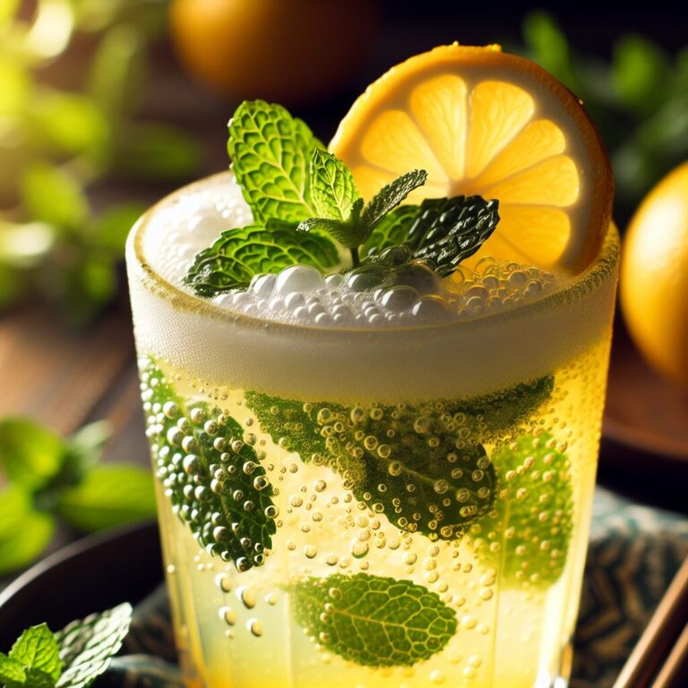 Yuzu Mint Basil Ginger Fizz Mocktail (Rezept)